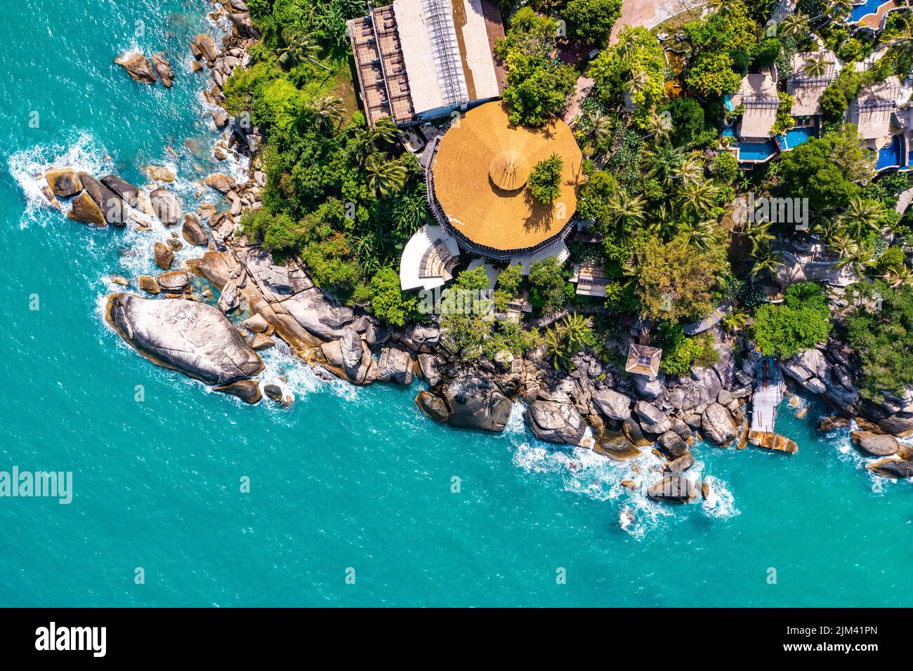 Aerial view of Thong Nai Pan Beach in Koh Phangan, Thailand Stock Photo ...