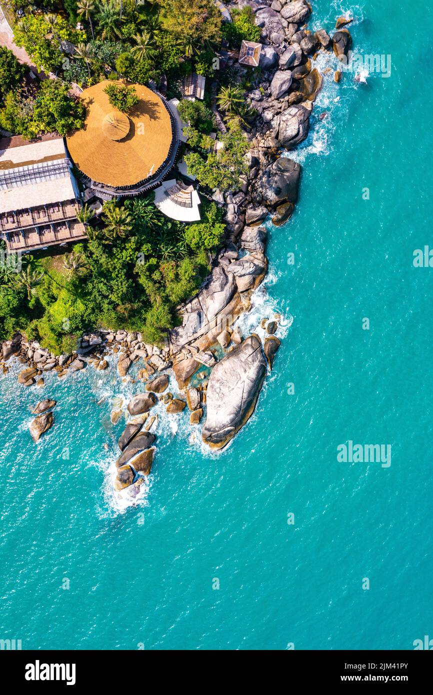Aerial view of Thong Nai Pan Beach in Koh Phangan, Thailand Stock Photo ...