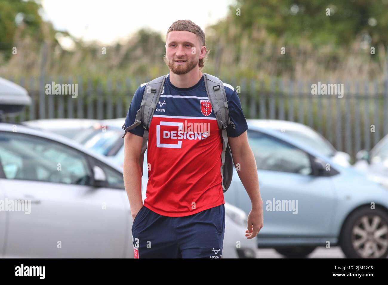 Ethan Ryan #23 of Hull KR arrives at Sewell Group Craven Park Stadium ...