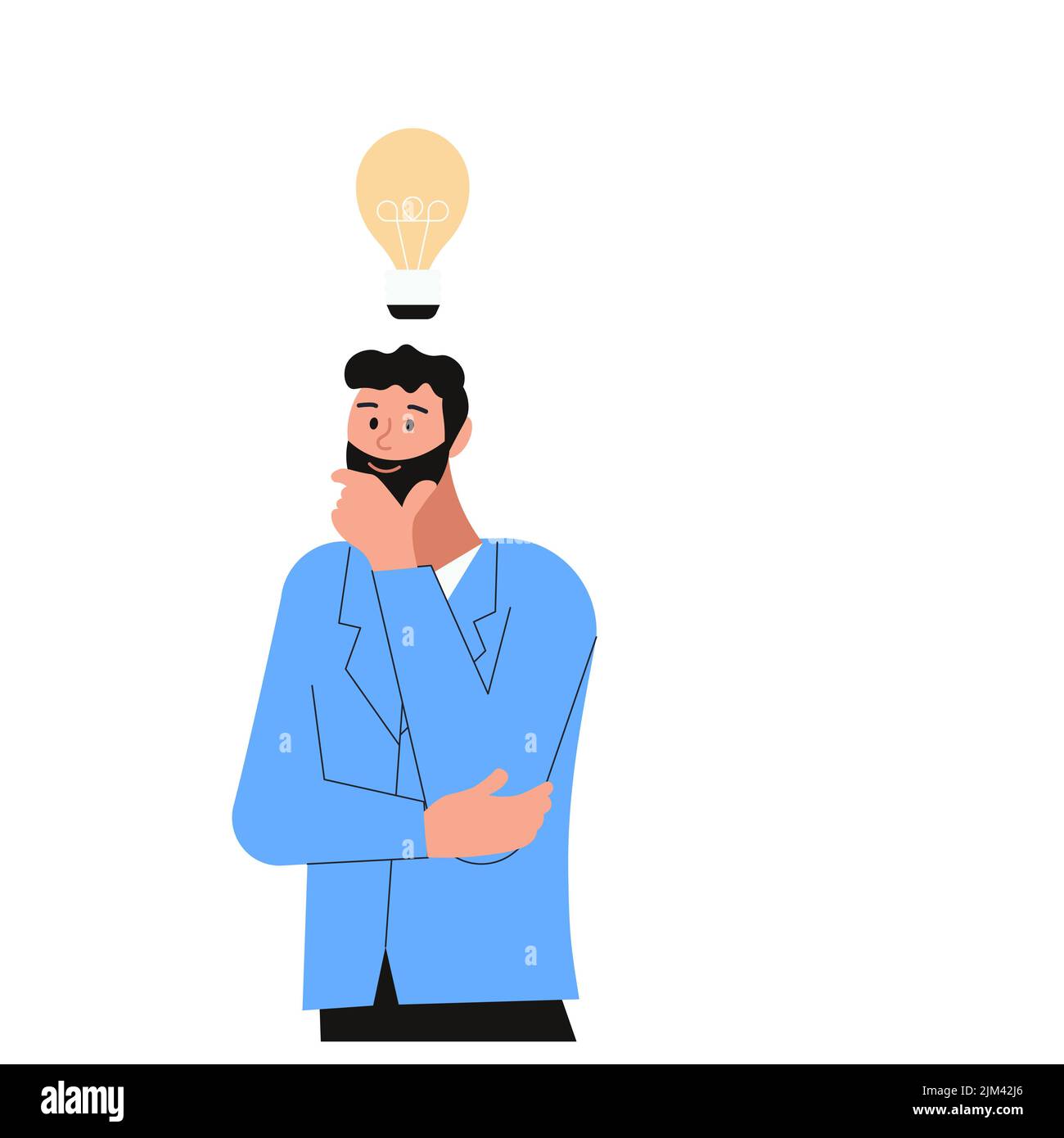 Businessman tensely thinks over the solution of the issue. Concept of ...