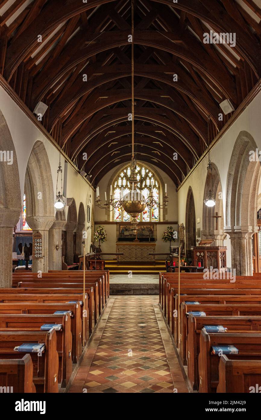 Interior of St Crewenna (CHURCH OF SAINT CREWEN), Crowan, Cornwall ...