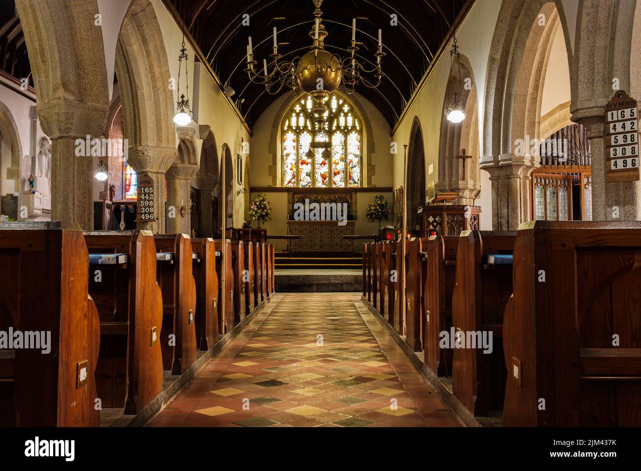 Interior of St Crewenna (CHURCH OF SAINT CREWEN), Crowan, Cornwall ...
