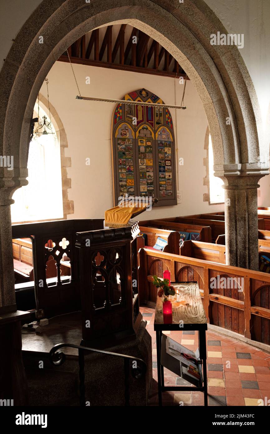 Interior of St Crewenna (CHURCH OF SAINT CREWEN), Crowan, Cornwall ...