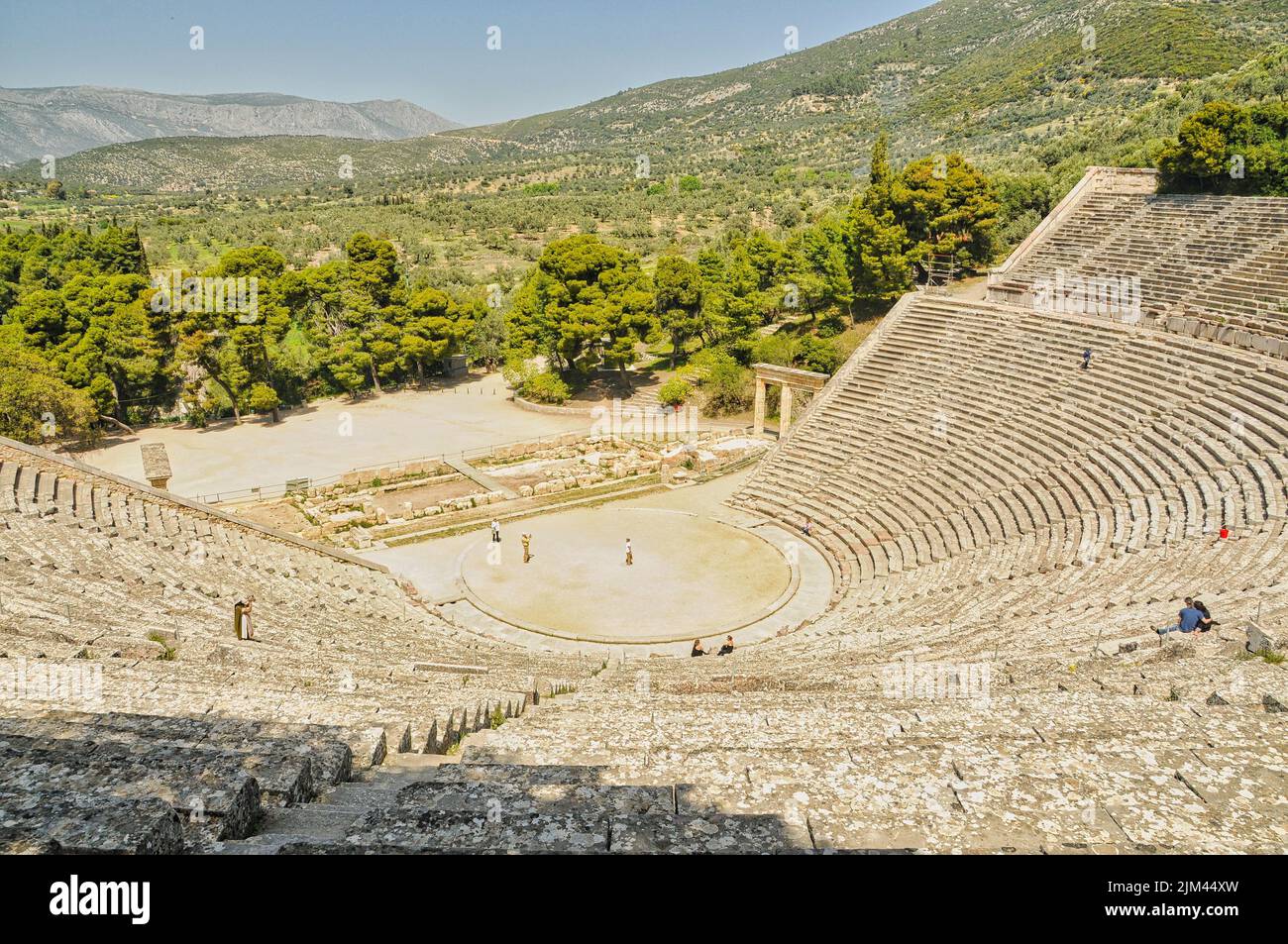 Epidaurus, Greece. March 3, 2010:View of the seats at Epidavros Theatre ...