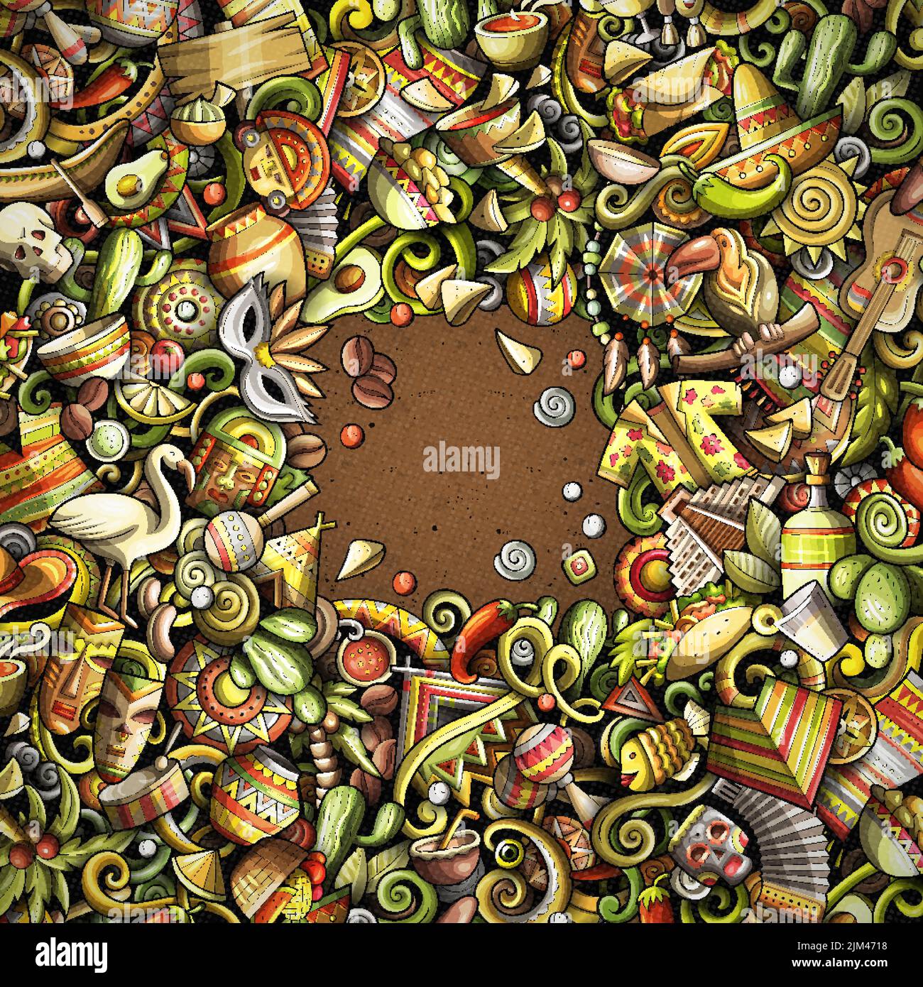 Latin America cartoon vector frame Stock Vector Image & Art - Alamy