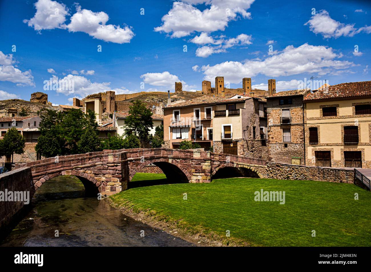 Landscape of Molina de Aragón in Guadalajara (Spain), with a Romanesque ...