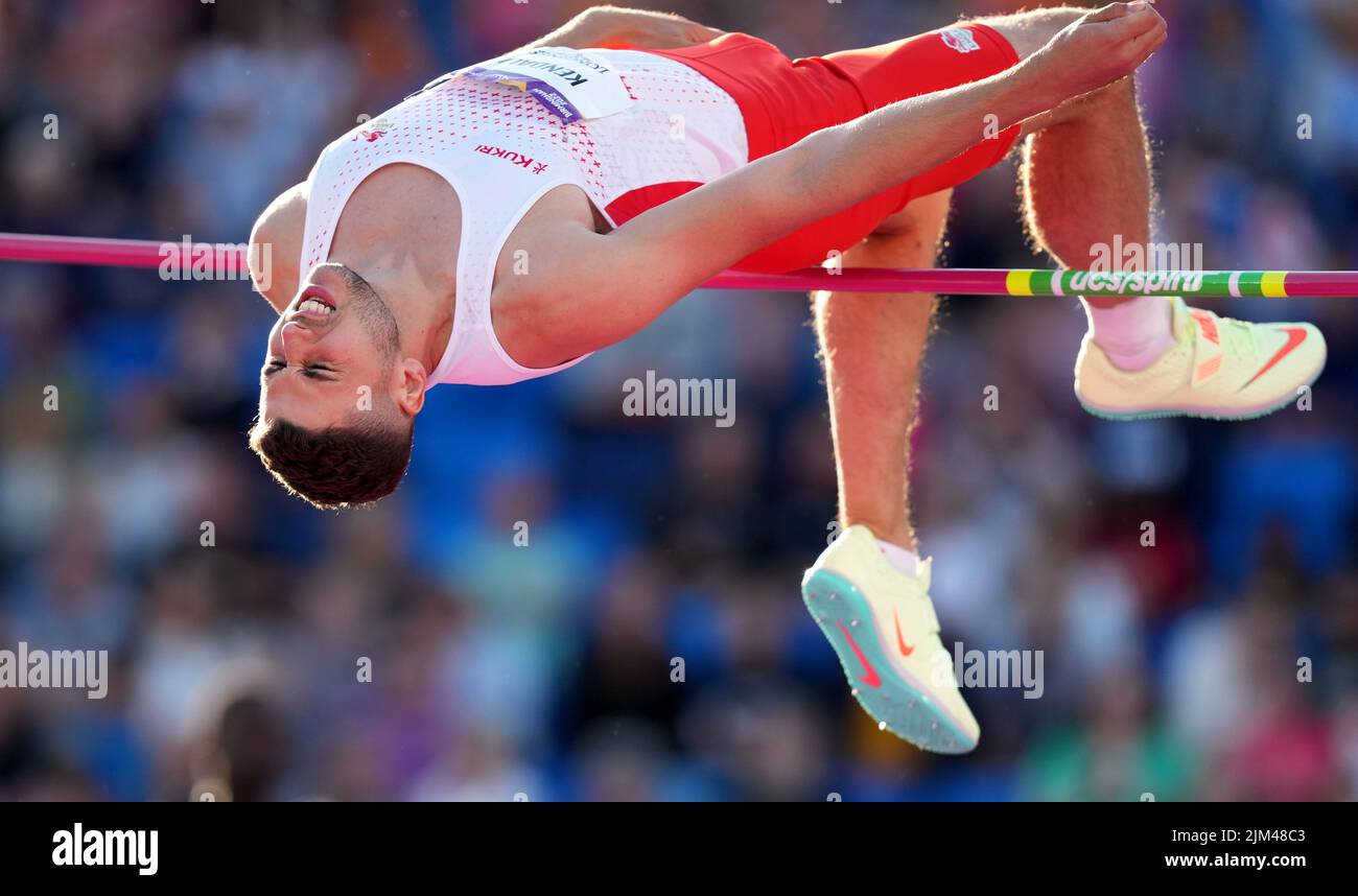 England's Harry Kendall in the Men's Decathlon High Jump at Alexander ...