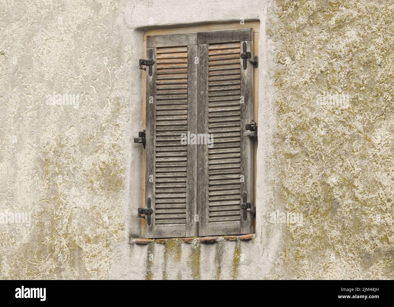 An old wooden window shutter Stock Photo - Alamy