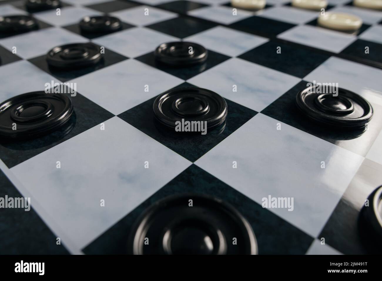 Background, checkers board with checkers, checkers is logical game for ...