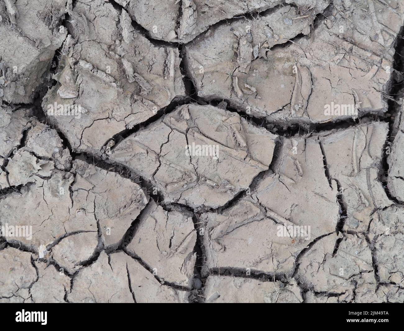 Dry cracked earth close up shot from upside down Stock Photo - Alamy