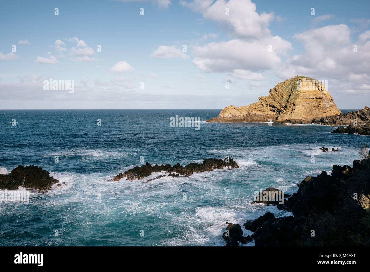 A Beautiful view of wavy sea and huge rocks from Natural Swimming pool ...