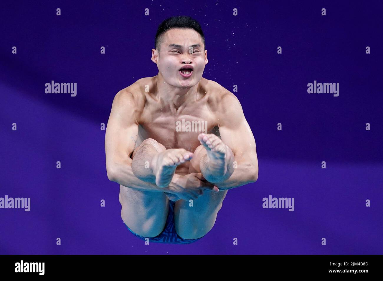 Australia’s Shixin Li in action during the Men’s 1m Springboard Final ...