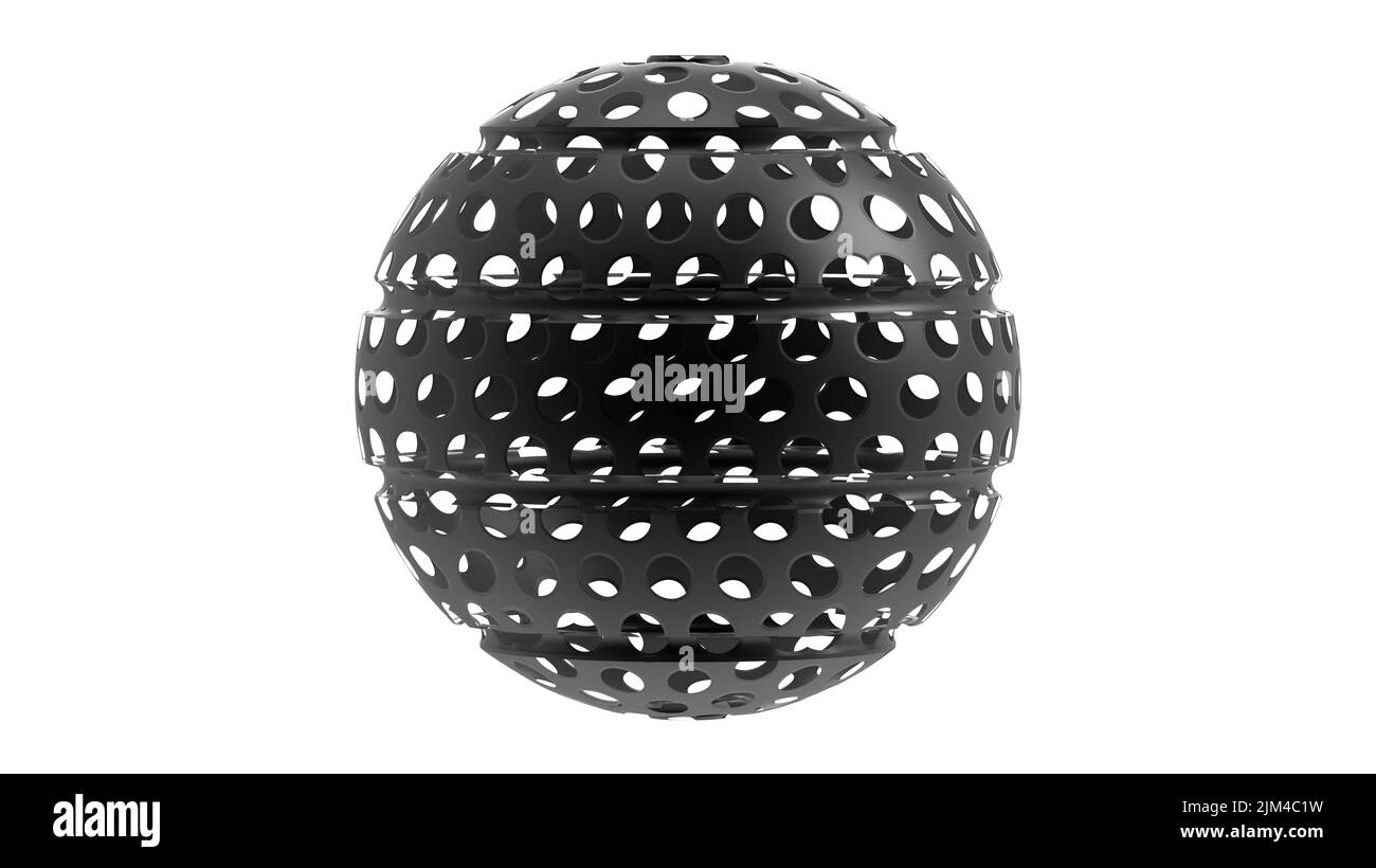 3d black sphere render illustration Stock Photo - Alamy