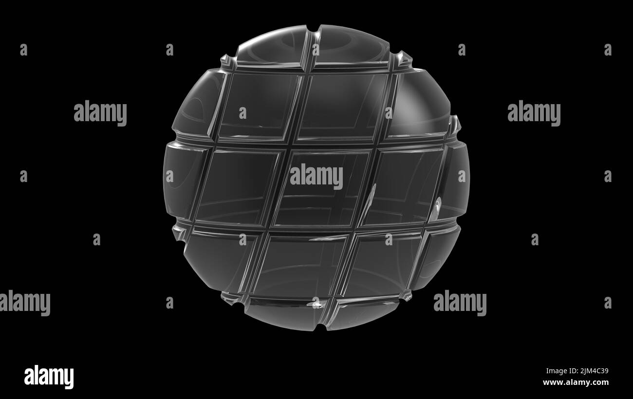 3d black sphere render illustration Stock Photo - Alamy