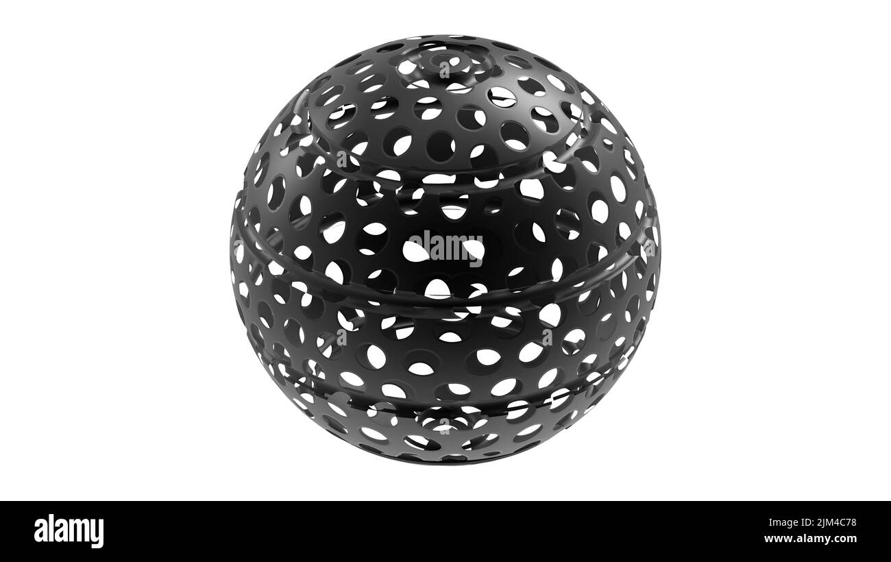 3d black sphere render illustration Stock Photo - Alamy
