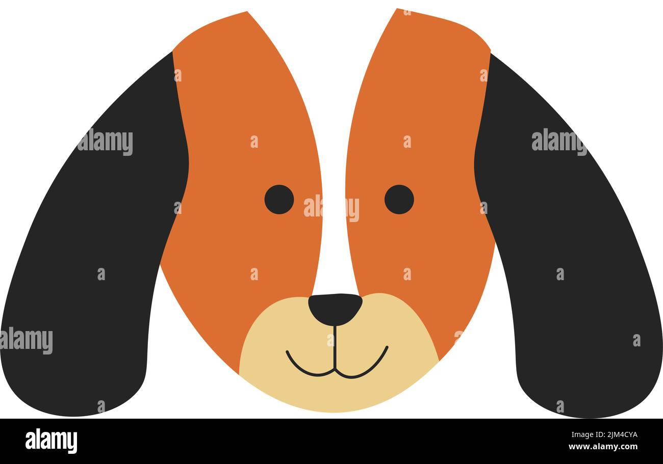 Pet character portrait, dog with long ears vector Stock Vector Image ...