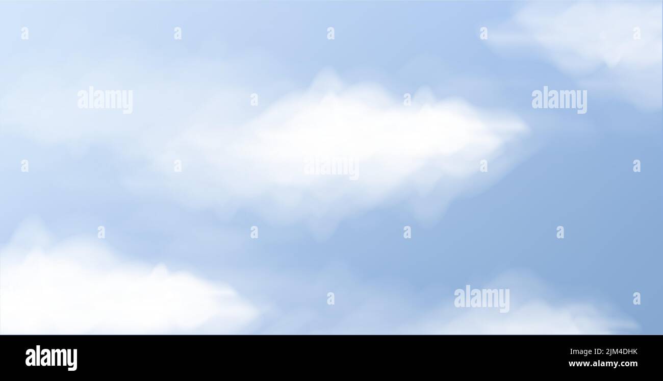 Clouds realistic background, blue sky with white fluffy clouds Stock Vector Image & Art - Alamy