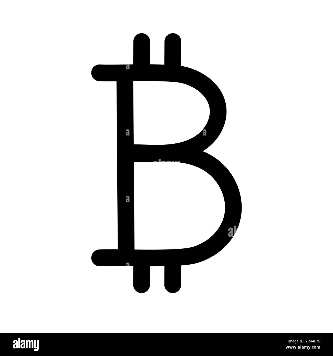 Vector hand drawn flat bitcoin sign isolated on white background Stock ...