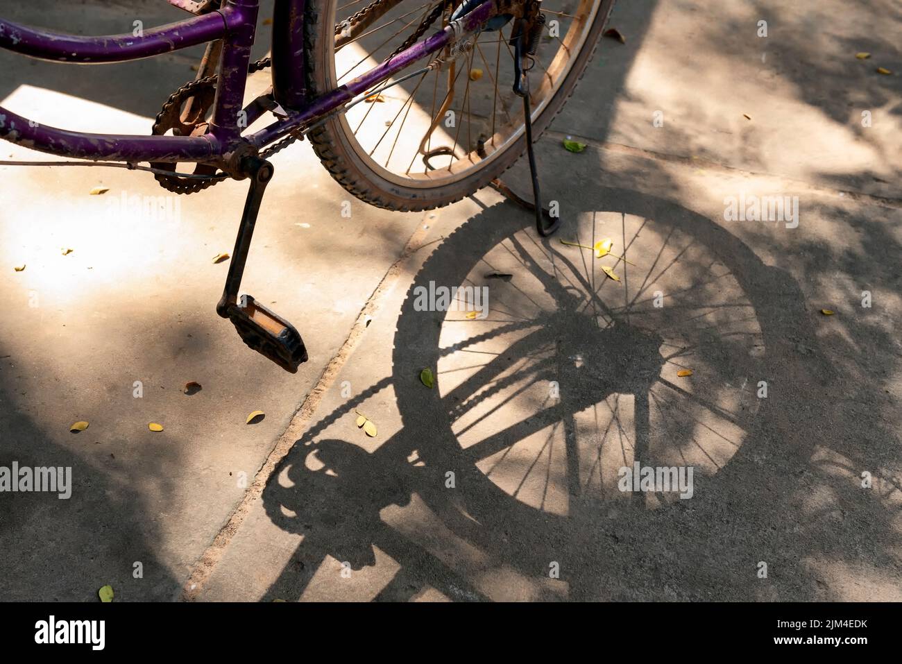 Shadow of a bicycle wheel Stock Photo - Alamy