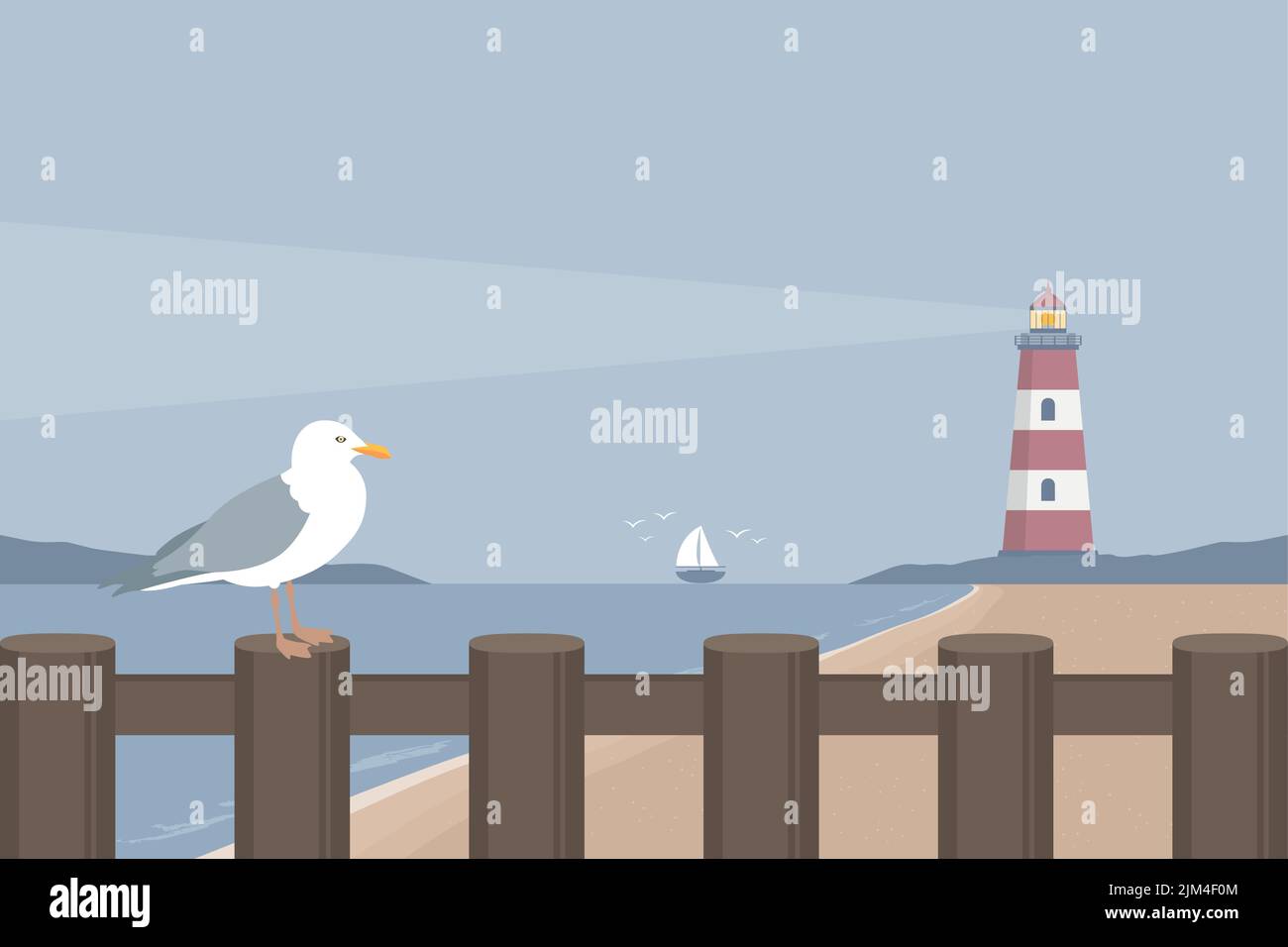 Stone shore ocean sky Stock Vector Images - Alamy