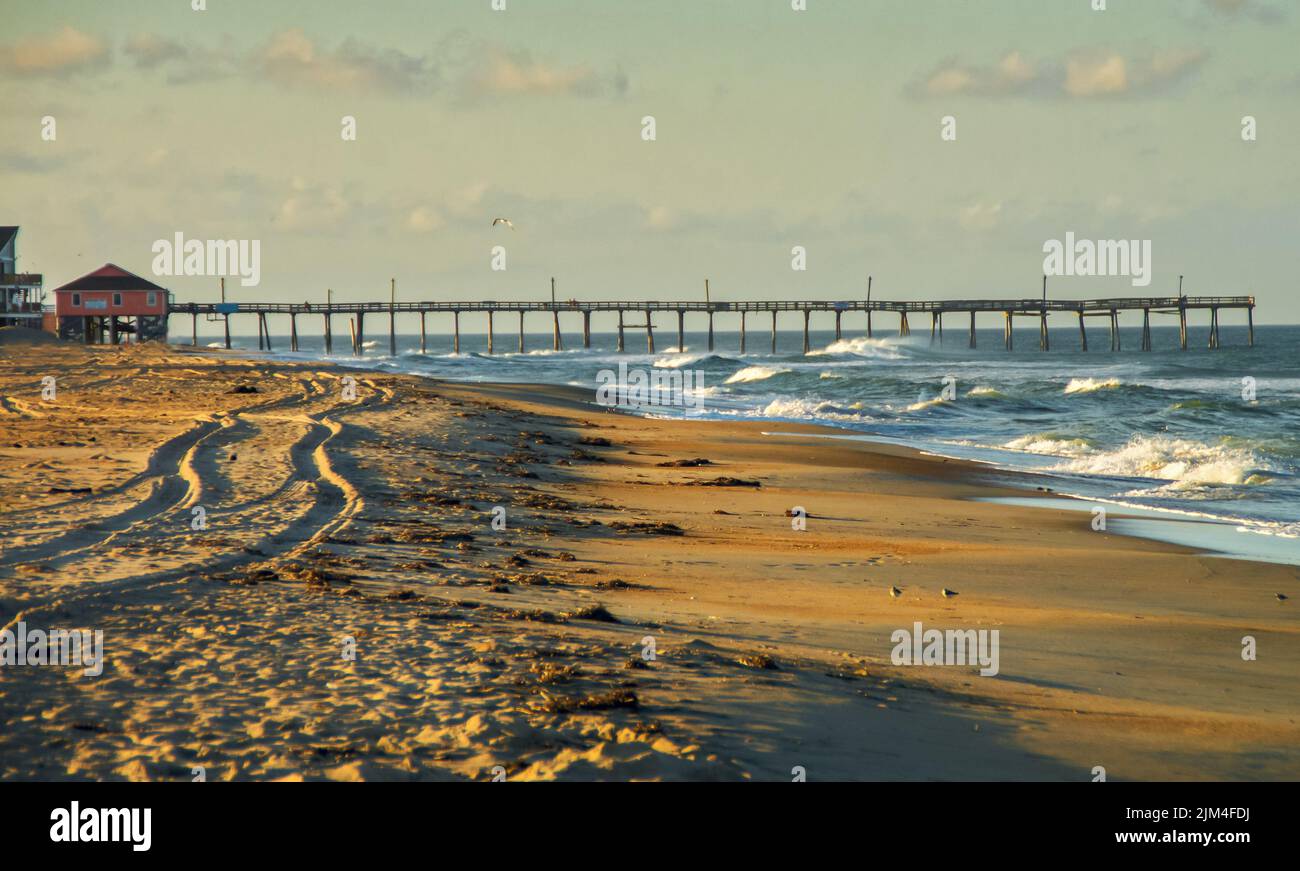 An aerial view of a beautiful beach in Rodanthe, North Carolina, USA ...