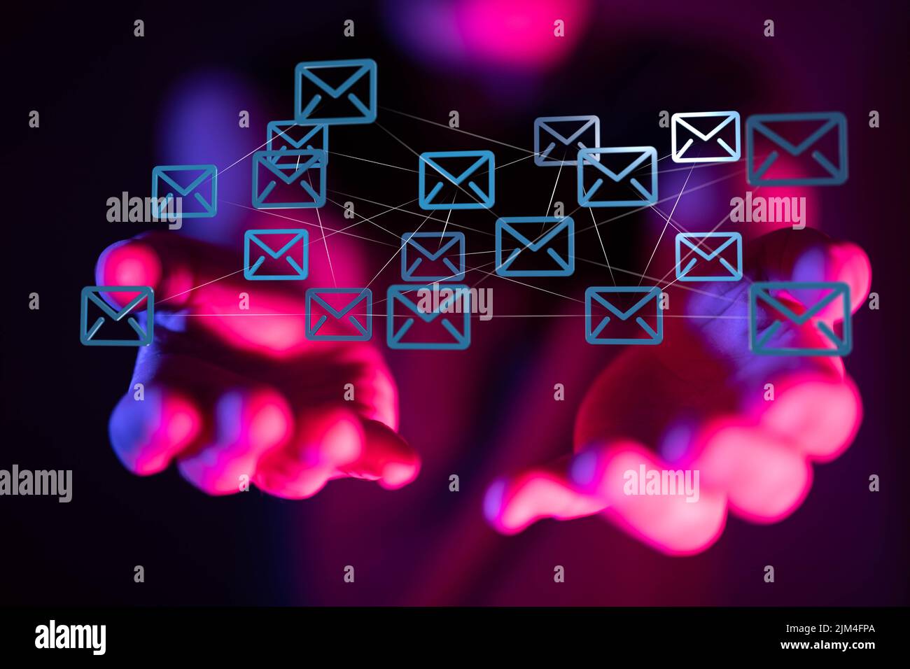 Floating 3D icons of electronic mail Stock Photo - Alamy