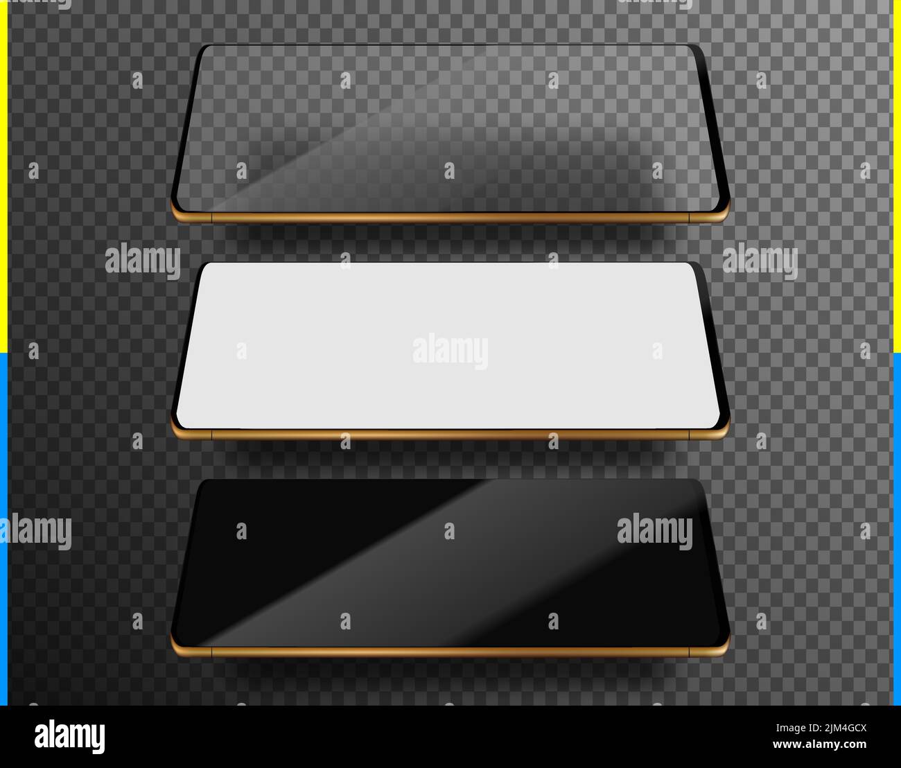 Smartphone on transparent background. White and transparent screen ...