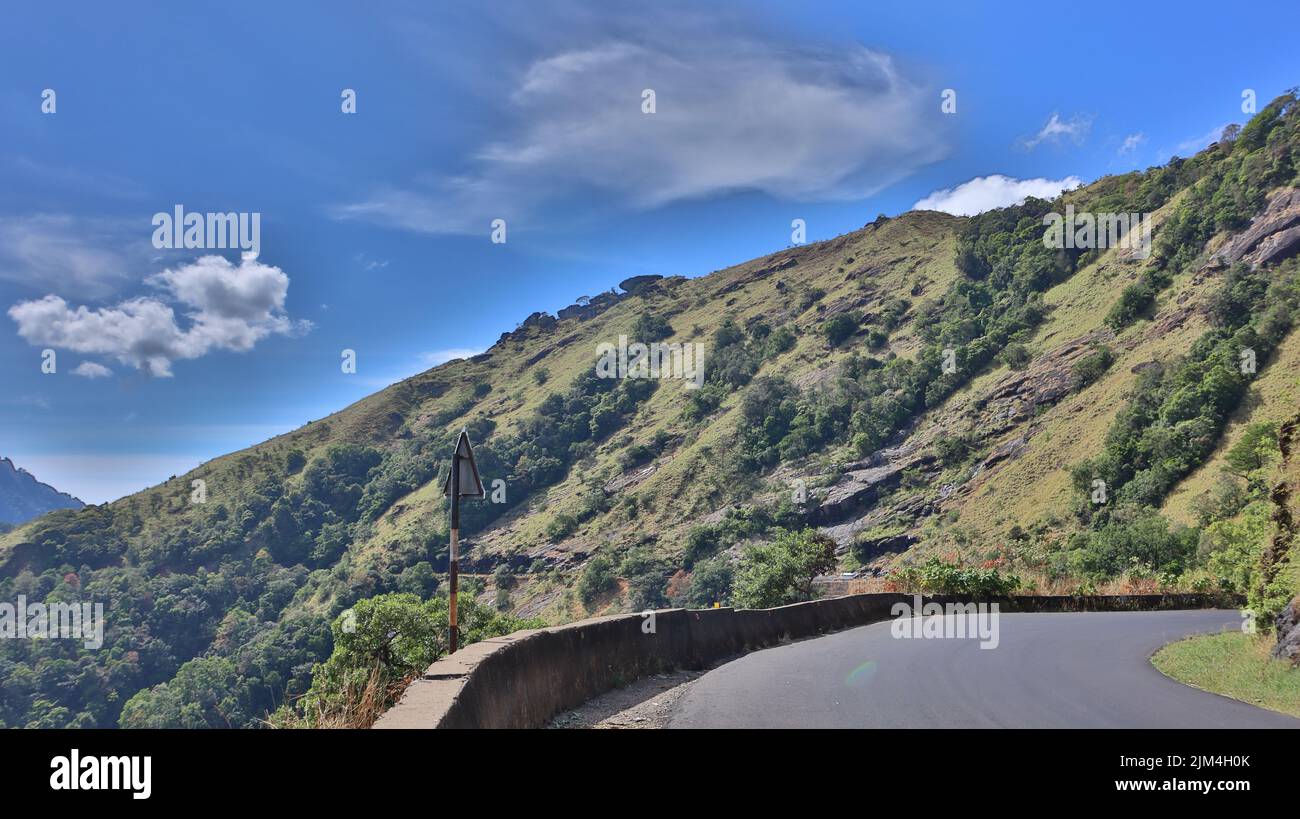 An aerial view of beautiful mountains in Karnataka, India Stock Photo ...