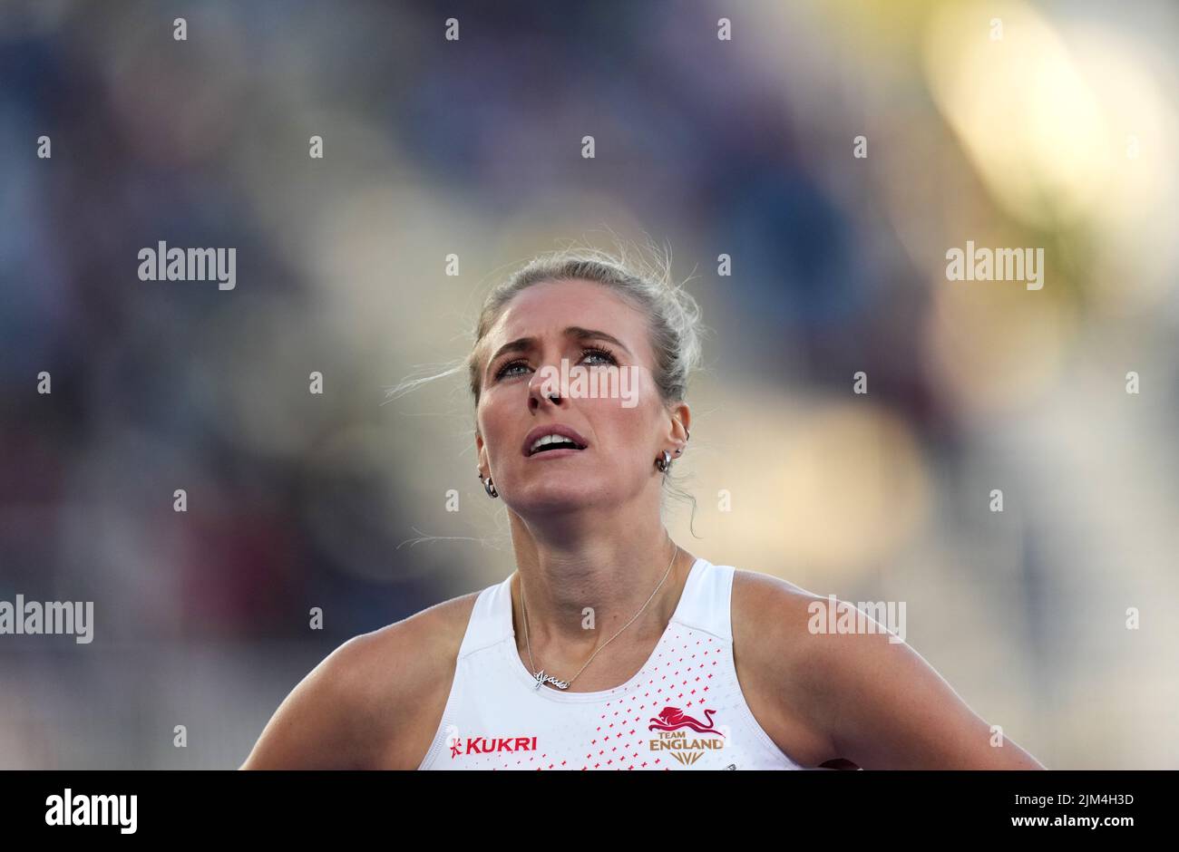 England's Jessie Knight after the Women's 400m Hurdles Round 1 Heat 2 ...