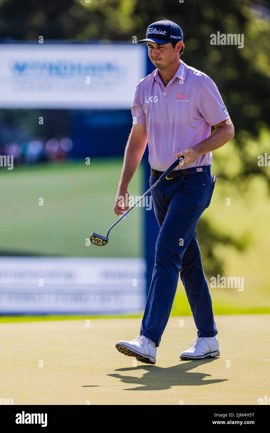 Greensboro, NC. August 4, 2022: JT Poston Walks off after a bogey on 18 ...
