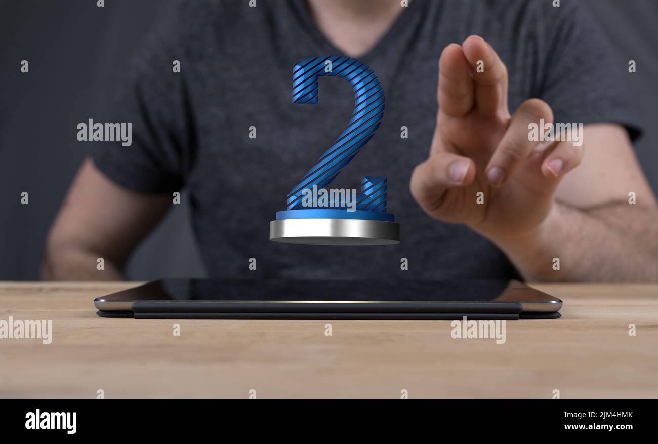 A person presenting the 3D render of 2nd award prize concept Stock ...