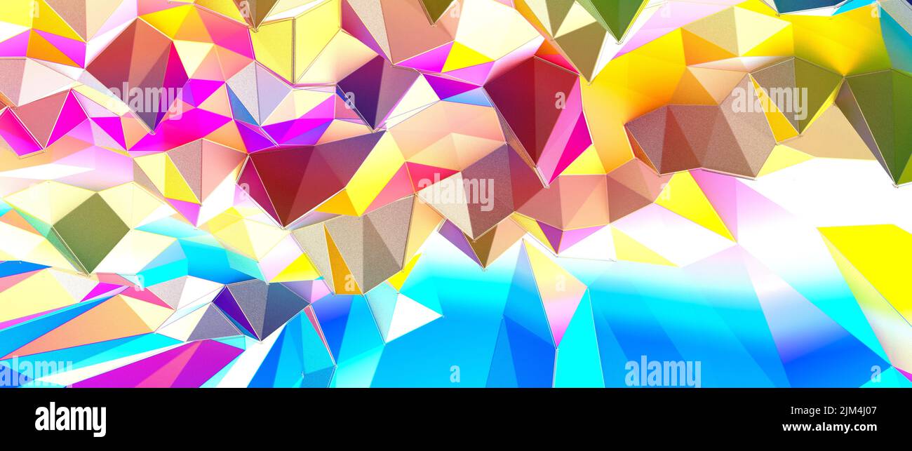A macro illustration of a gem with colorful geometric shapes Stock ...