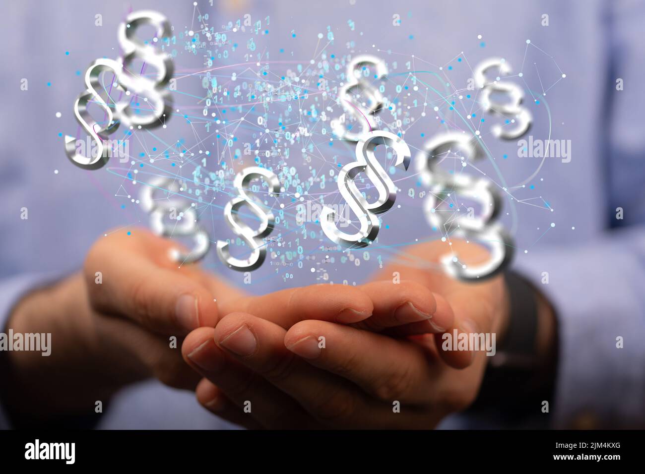 A person's hand with illustrative paragraph icons floating above hands ...