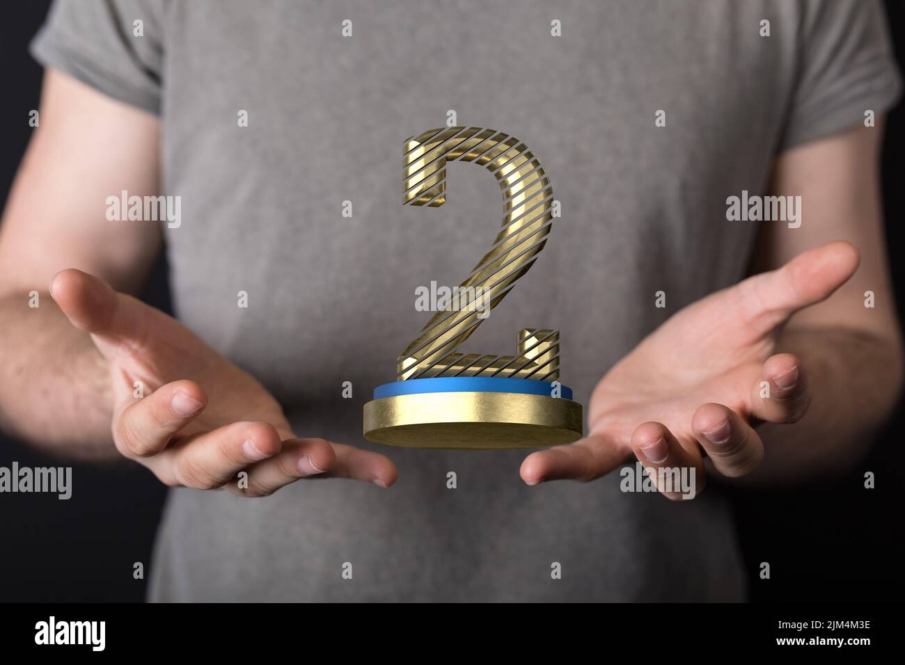 A 3D rendering of a digital number two - anniversary concept Stock ...