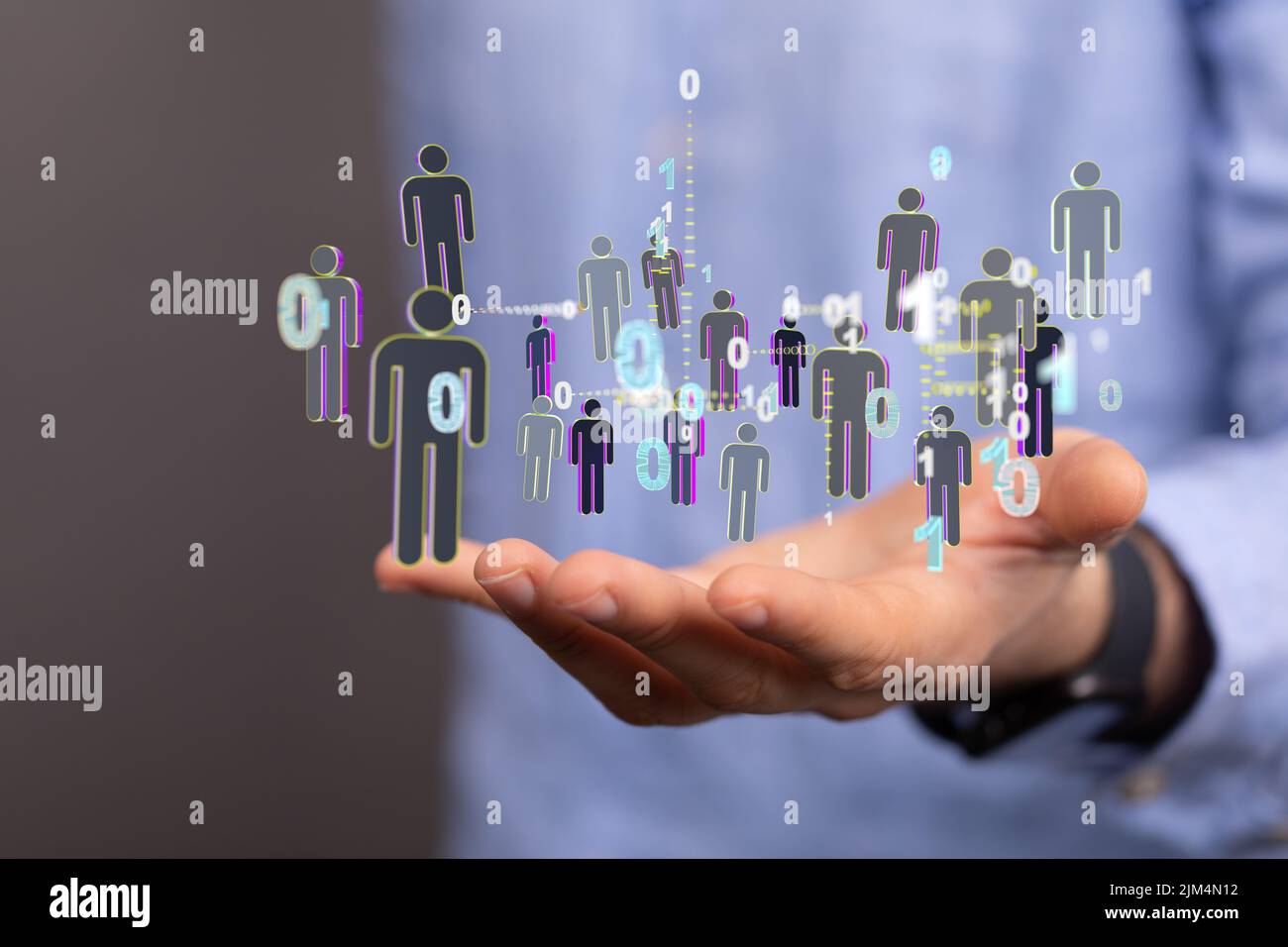 A Closeup Of A 3d Rendering Of Digital Human Figures With Binary Codes