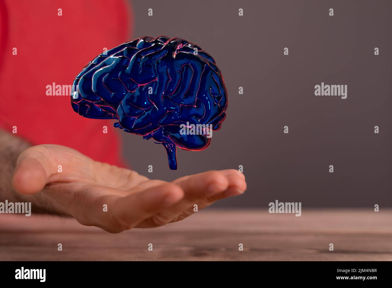 A person presenting a 3D render of human brain - IQ testing and ...