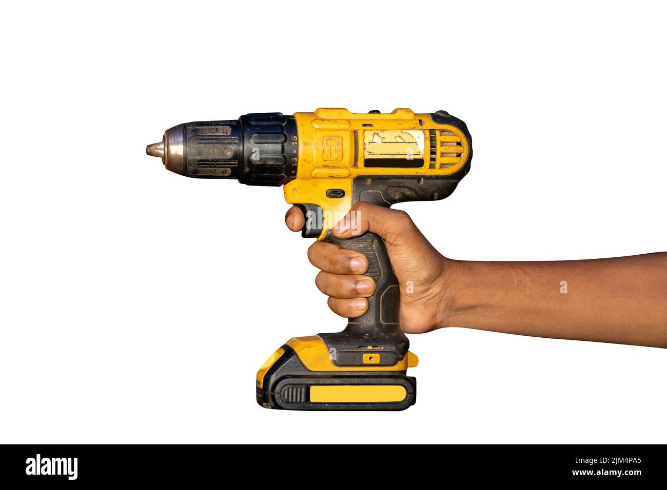 yellow screwdriver is insulated on white background, close-up Stock ...