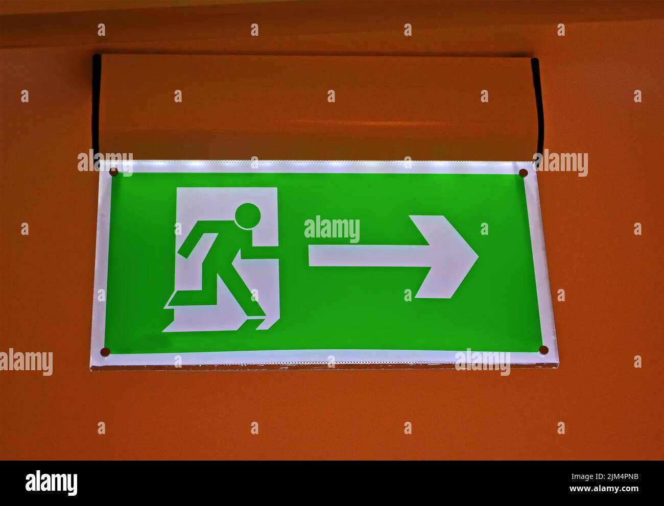 abstract green exit sign, modern security details Stock Photo - Alamy