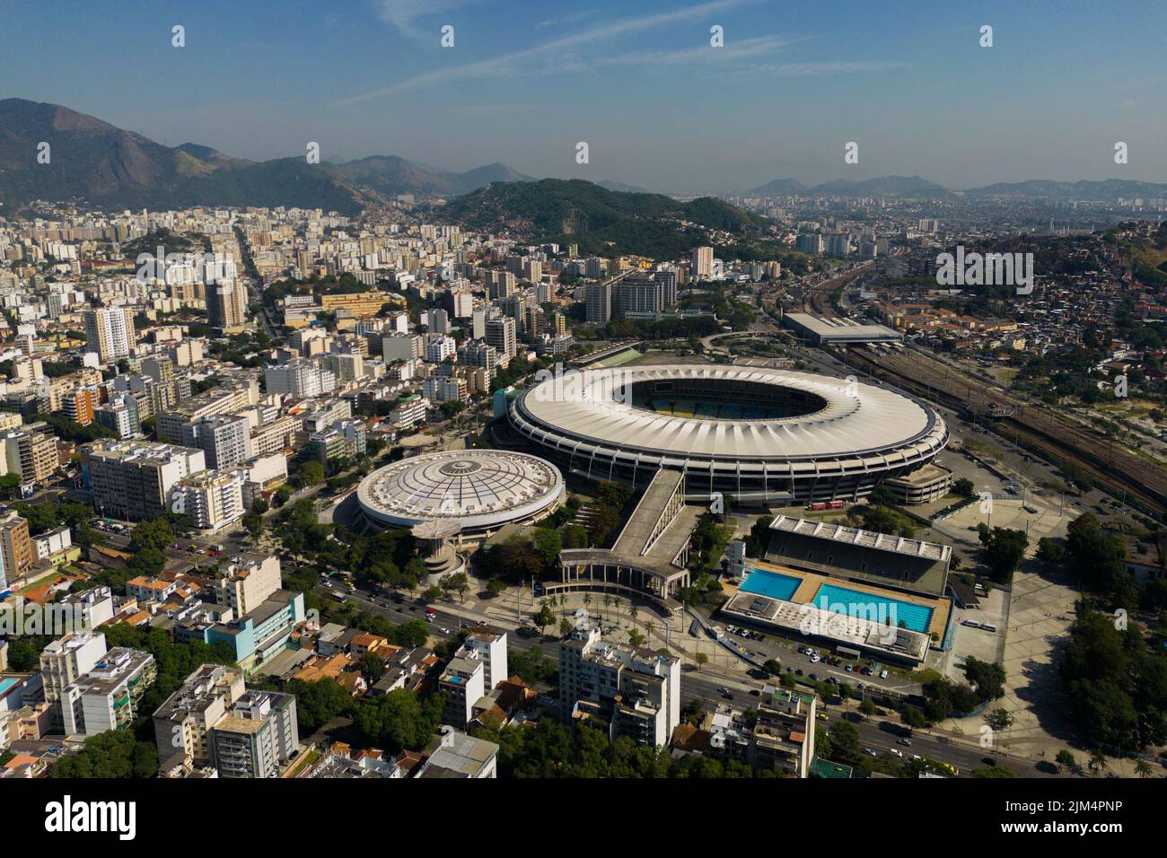 Rio de Janeiro, Brazil - August 4, 2022: Aerial view of the world famous Maracanã stadium Stock ...