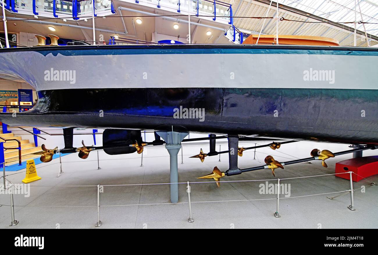 The worlds first turbine driven ship Turbinia launched 1894 shown at ...