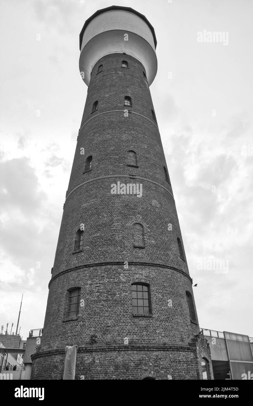 Old water tower in the Cologne shopping center in the former factory ...