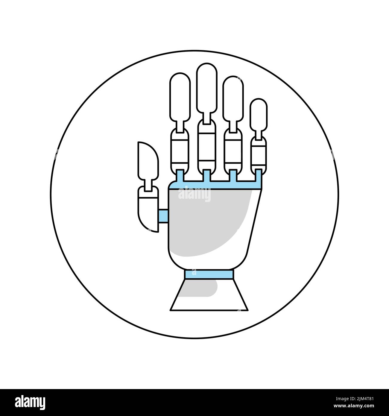 Round template health care icon, prosthetic hand symbol, medical design ...