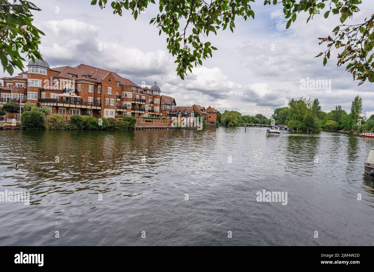 View over the River Thames at the Windsor to Eton bridge Stock Photo ...