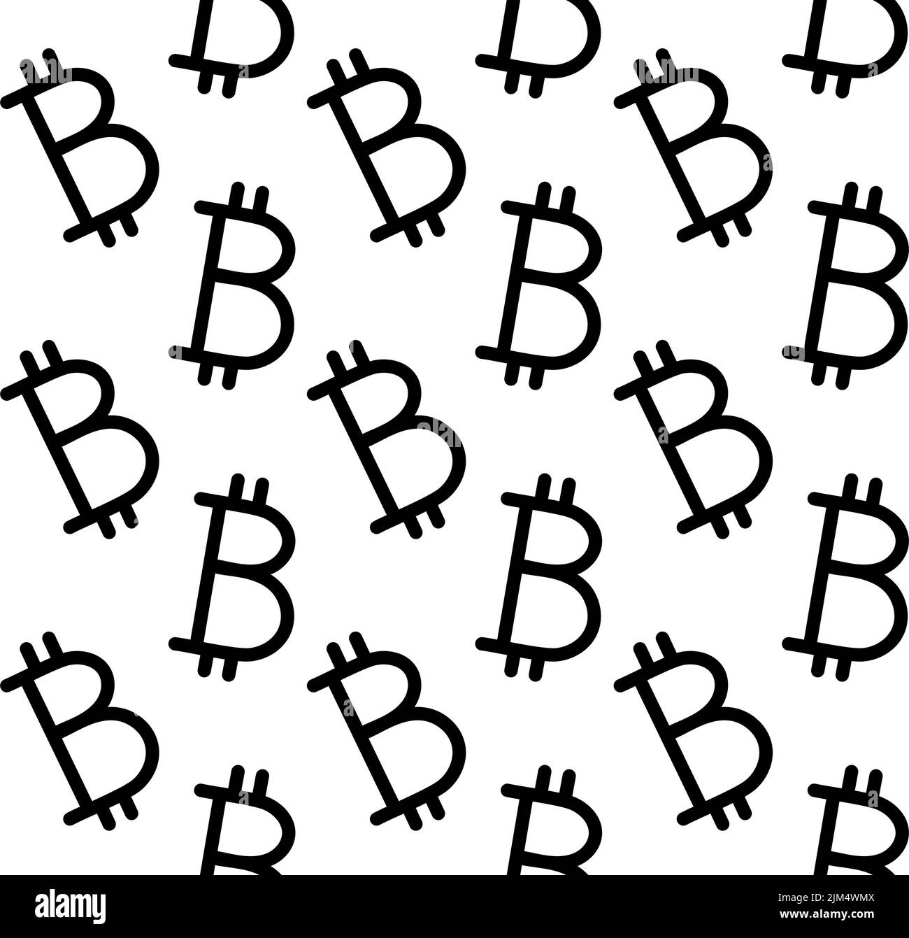 Vector seamless pattern of hand drawn flat bitcoin sign isolated on ...
