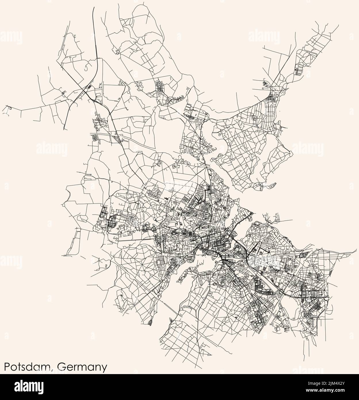Street roads map of POTSDAM, GERMANY Stock Vector Image & Art - Alamy
