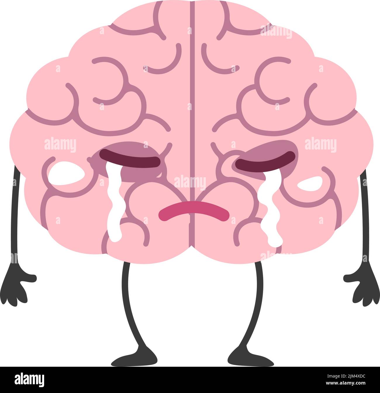 Sad or depressed, upset mind character, brain Stock Vector Image & Art ...
