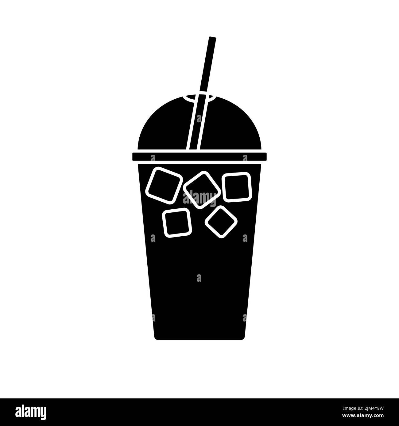 Vector flat black iced coffee isolated on white background Stock Vector ...