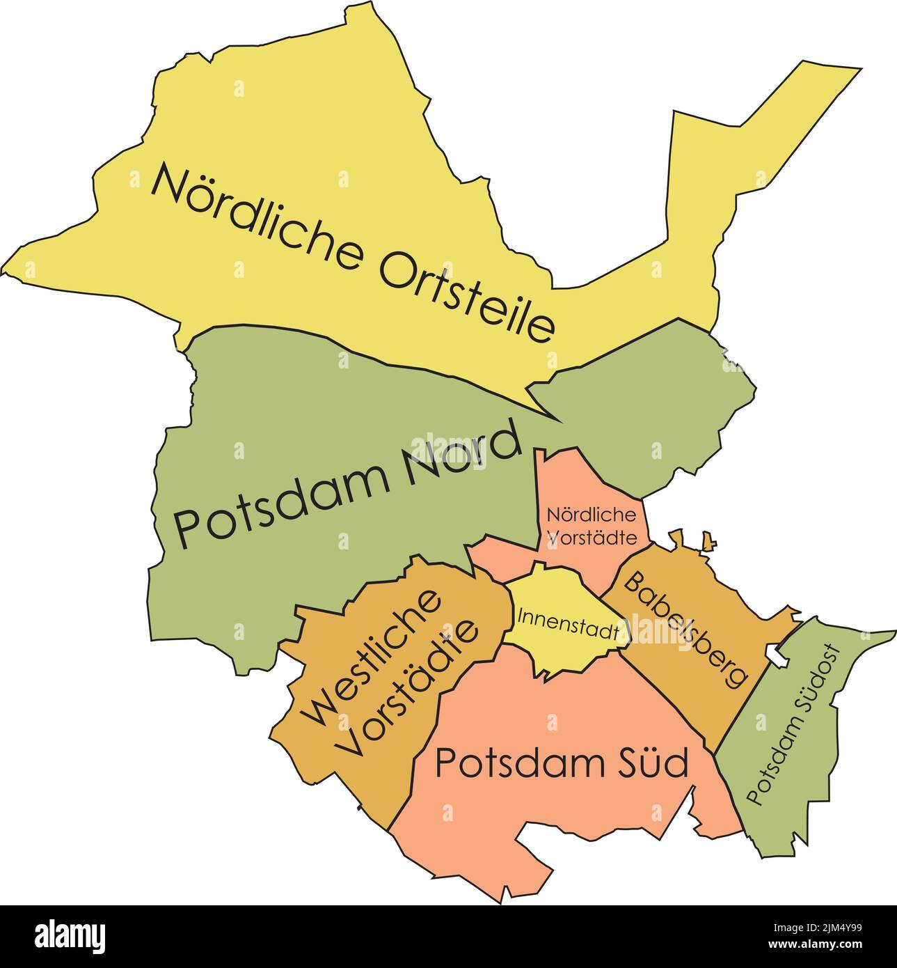 Pastel tagged boroughs map of POTSDAM, GERMANY Stock Vector Image & Art - Alamy