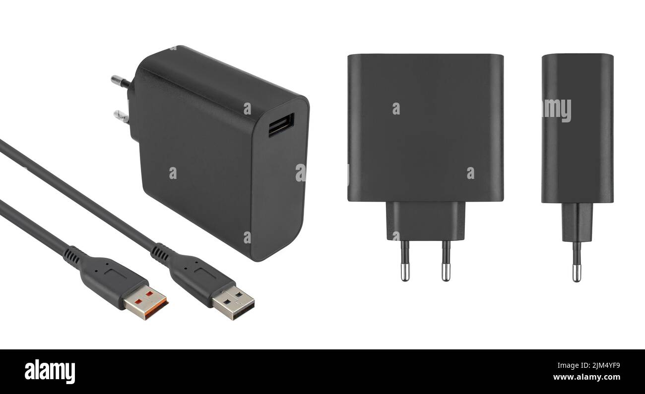 power adapter for laptop tablet, laptop accessory on white background ...