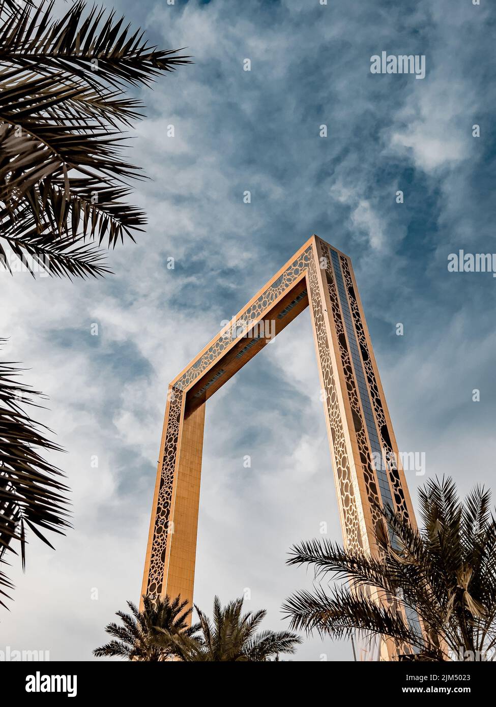 A beautiful view of the Dubai Frame, building in Dubai, United Arab ...